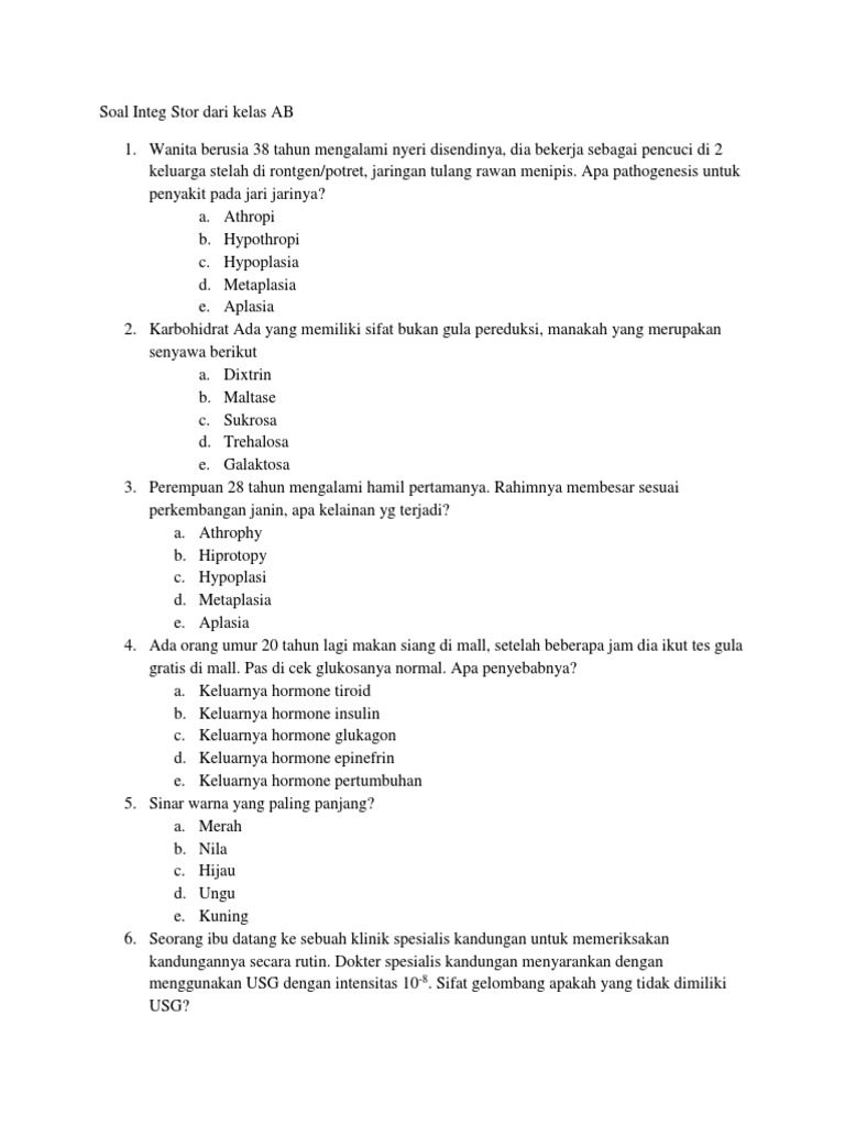 Soal Integ 2 Stor Dari Kelas AB | PDF