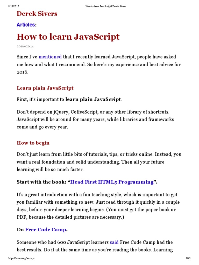 How To Learn | PDF | Java Script | Cascading Style Sheets