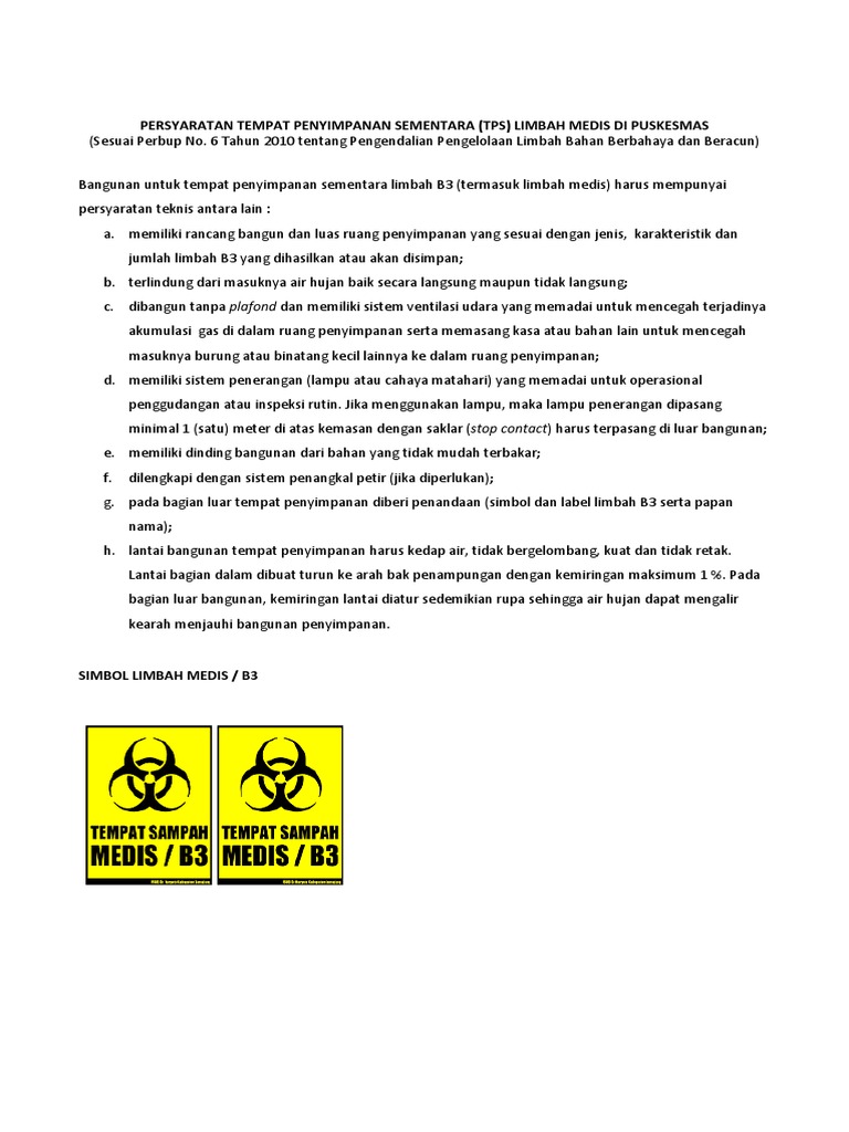 Syarat Tps Limbah Medis | PDF