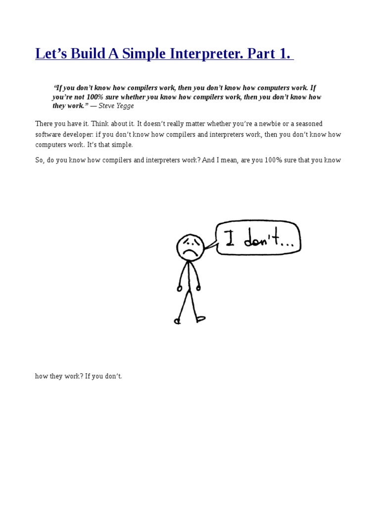 Lets Build A Simple Interpreter Part 1 Pdf Computer Programming Tools Syntax Logic