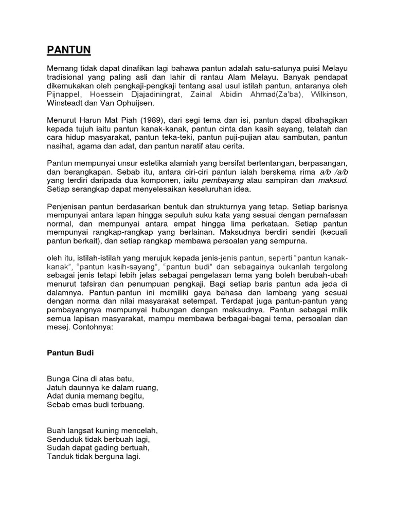 Nota Puisi Tradisional | PDF | Puisi