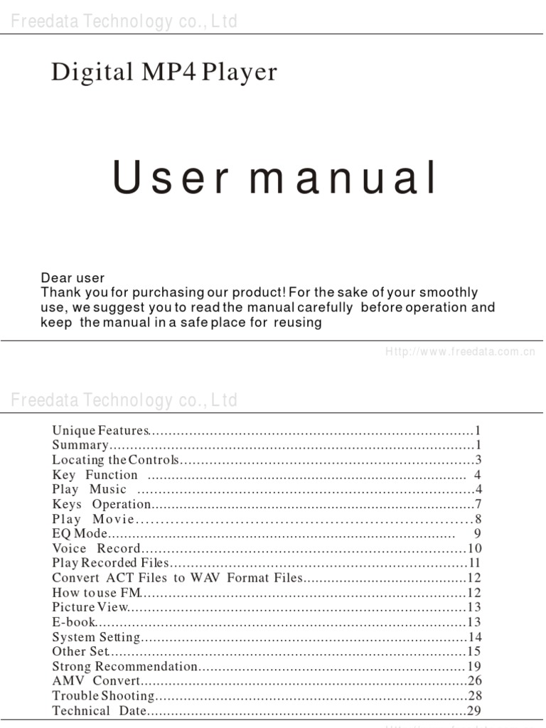 MP4 User Manual PDF | PDF | Menu (Computing) | Usb Flash Drive