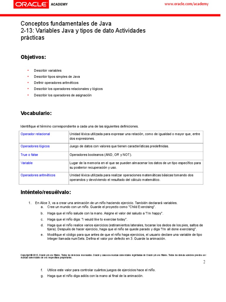 Practica 13 | PDF | Java (lenguaje de programación) | Variable (informática)