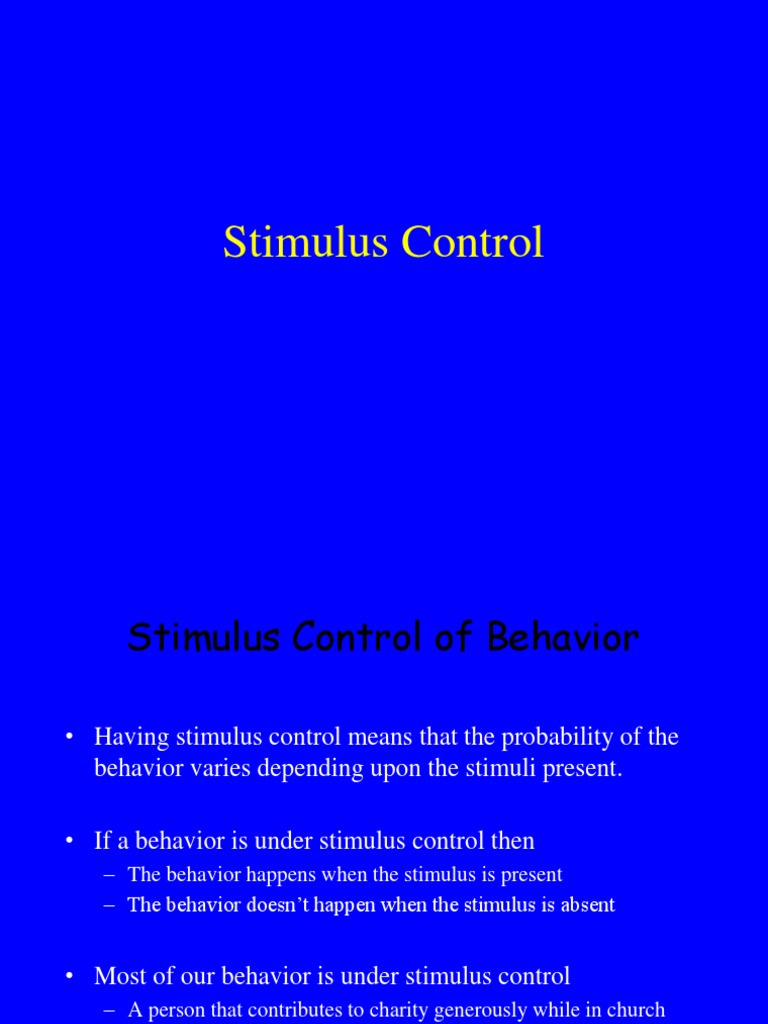 Stimulus Control and Generalization | PDF | Reinforcement | Classical ...