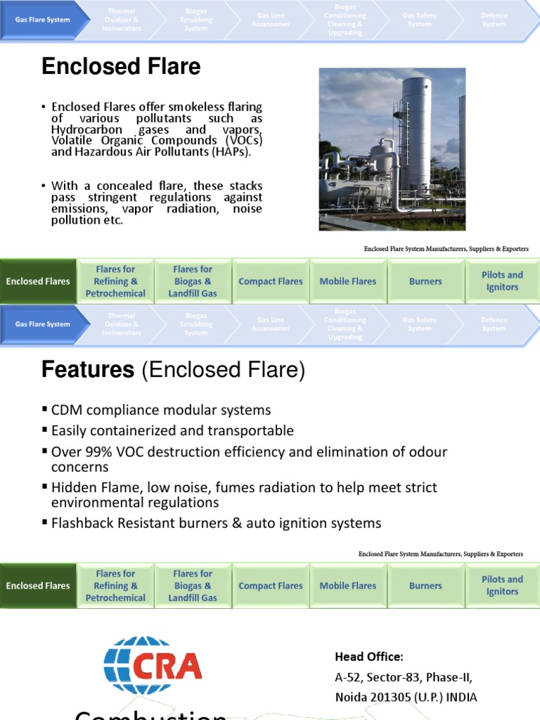 Enclosed Flare Solutions Guide | PDF | Biogas | Incineration