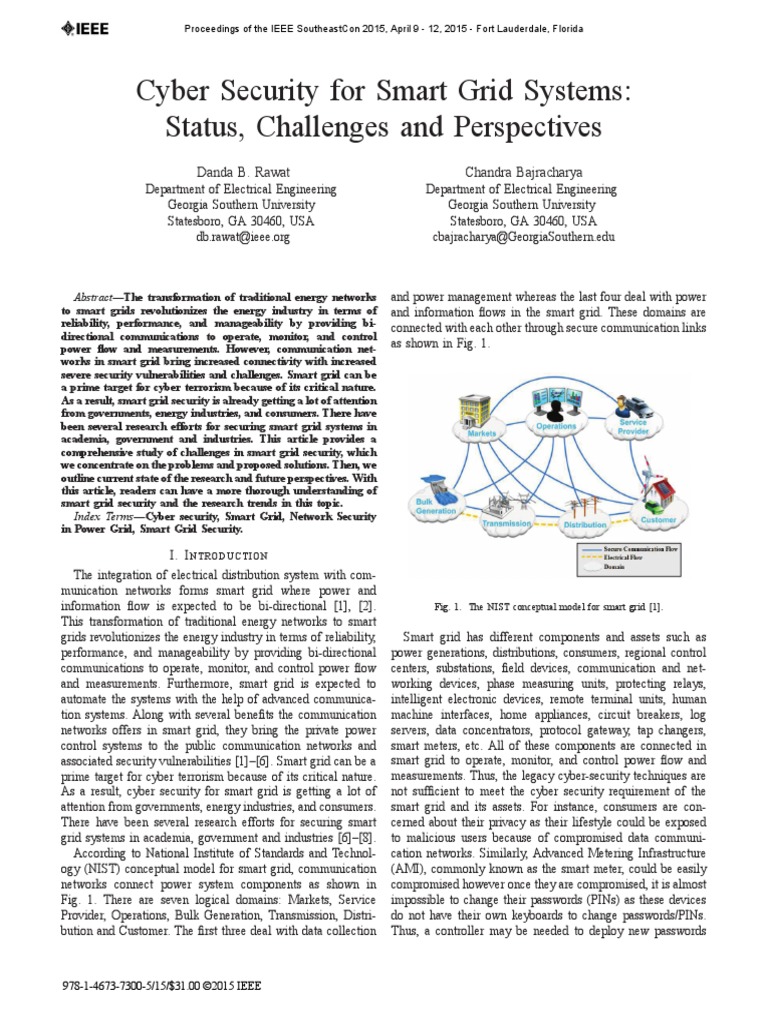 Cyber Security For Smart Grid Systems: Status, Challenges and ...
