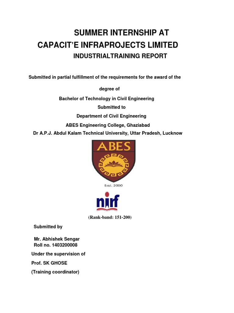 Internship Report | PDF | Concrete | Engineering
