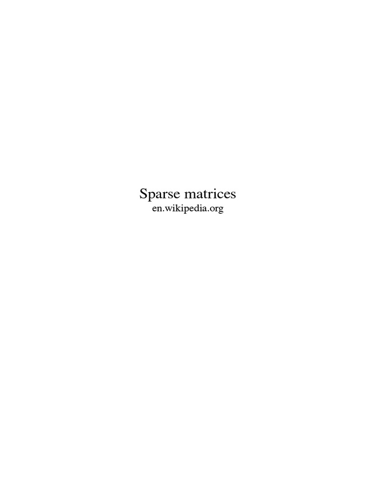 Sparse Matrices PDF | PDF | Matrix (Mathematics) | Eigenvalues And Eigenvectors