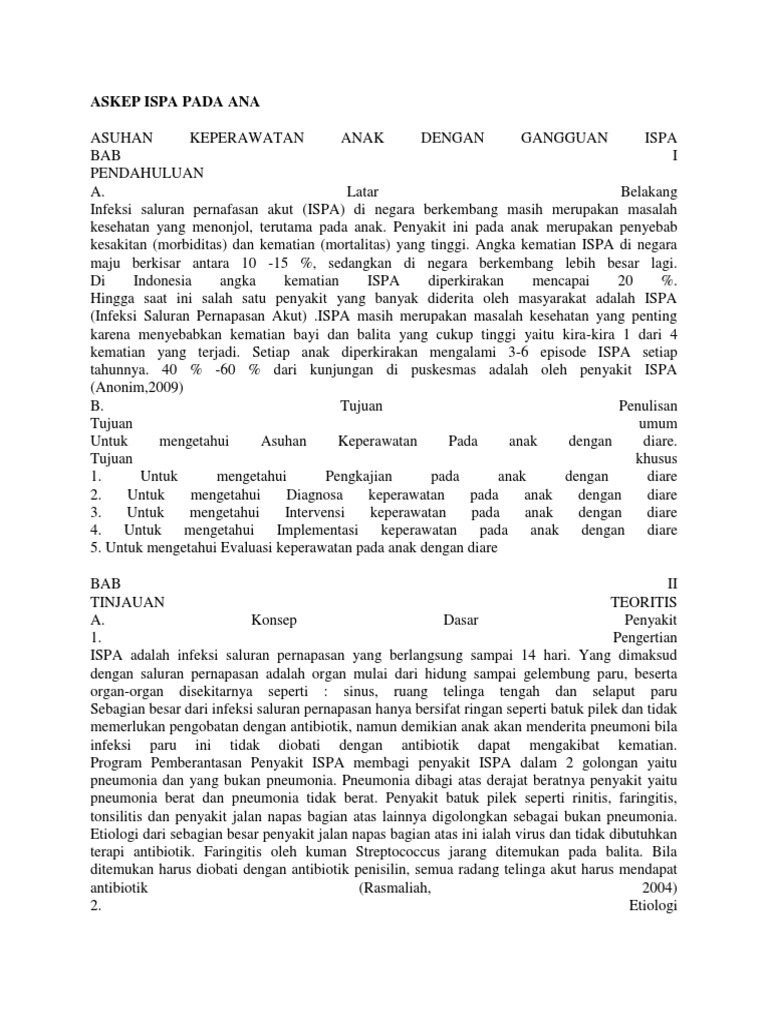 Askep Ispa Pada Anak | PDF
