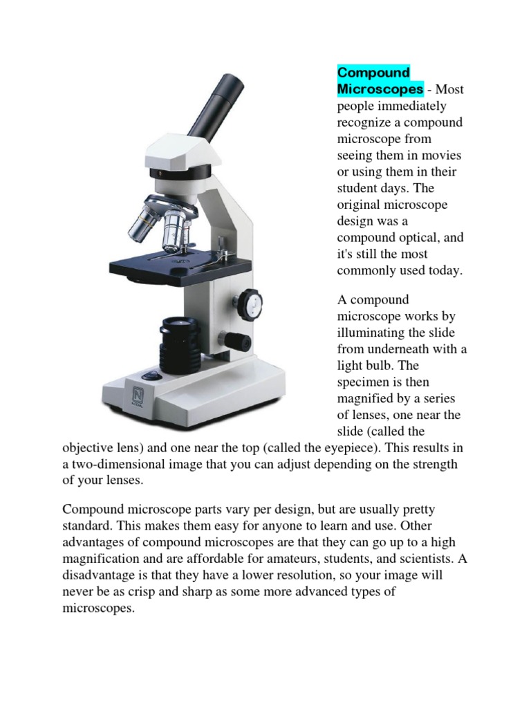 Compound Microscopes | PDF | Electron Microscope | Scanning Electron ...