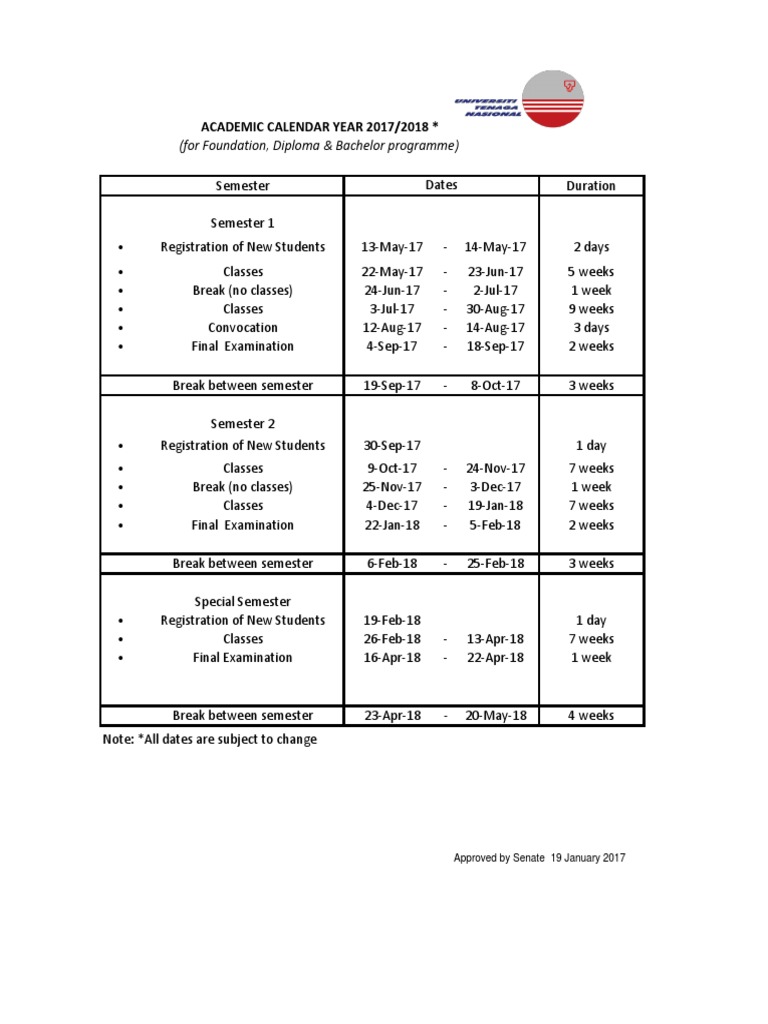 Academic Calendar 20172018 PDF | PDF
