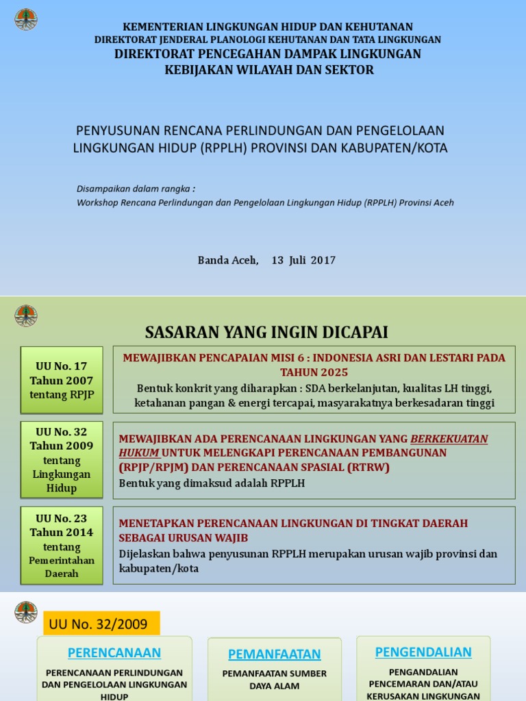 Penyusunan RPPLH Prov Kab Kota | PDF
