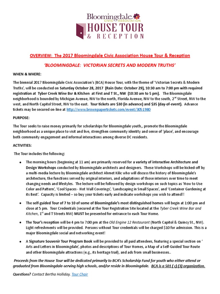 BCA 2017 House Tour Overview2 | PDF