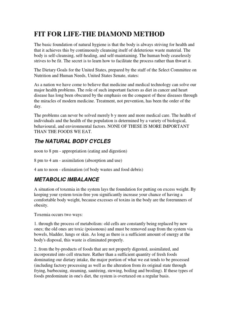 Fit For Life - Food Combining | PDF | Foods | Nutrition