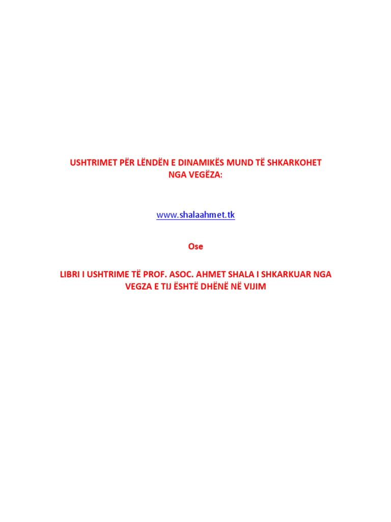 Detyra Te Zgjidhura Nga Dinamika - Ahmet Shala PDF | PDF