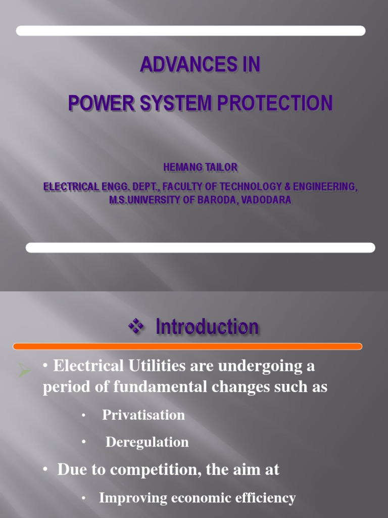 Advances in Power System Protection | PDF | Relay | Analog To Digital ...