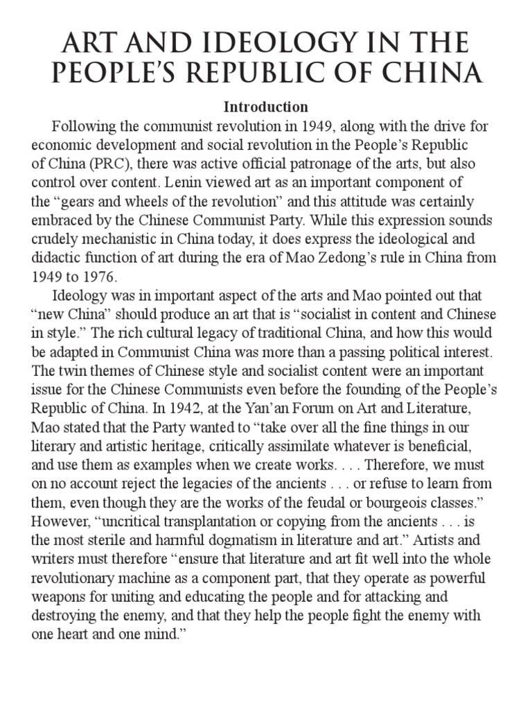 Art and Ideology | PDF | Cultural Revolution | Mao Zedong