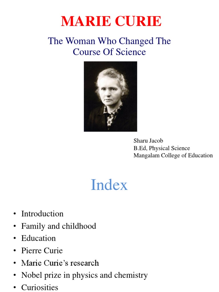 Marie Curie Final | PDF | Marie Curie | Chemistry