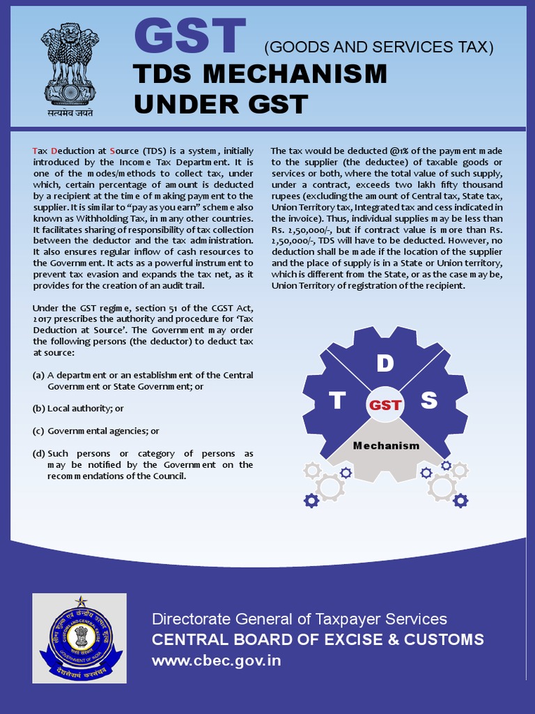 GST TDS Mechanism - 21062017 | PDF | Taxes | Value Added Tax