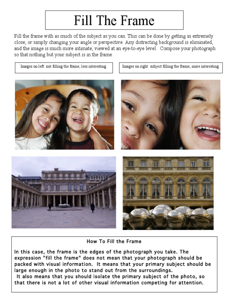 Fill The Frame Handout | PDF
