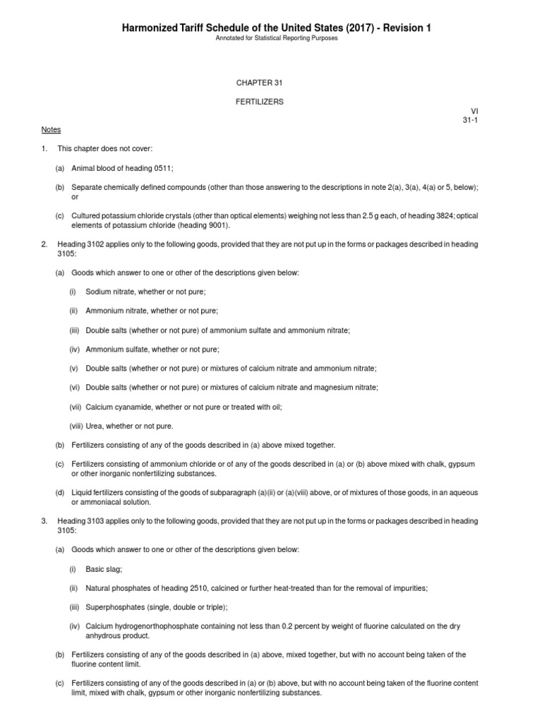 Harmonized Tariff Schedule of The United States (2017) - Revision 1 ...