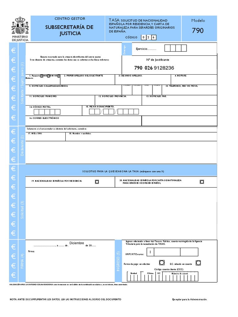 Formulario 790 026 Es ES | Euro | Gobierno