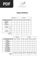 Range of Joint Motion Evaluation Chart: Depalmmtofsoci - TL &hmllhsmias ...