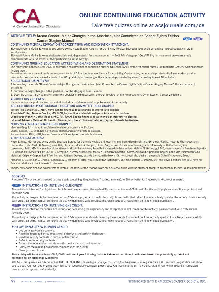 TNM 8 Edição 2017 | PDF | Metastasis | Breast Cancer