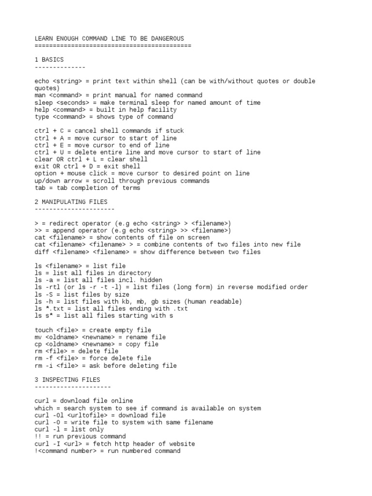 Learn Enough Command Line To Be Dangerous Pdf Directory Computing Computer File