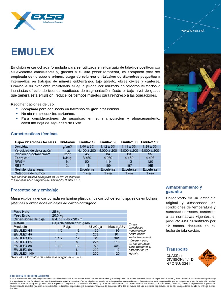 Emulex PDF | PDF | Material explosivo | Materiales