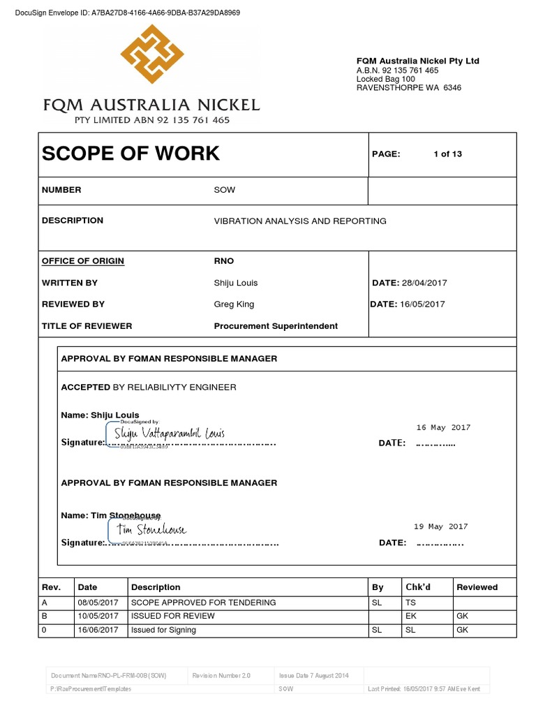 RFT - Vibration Analysis & Reporting Services - Scope of Work (SOW).pdf ...
