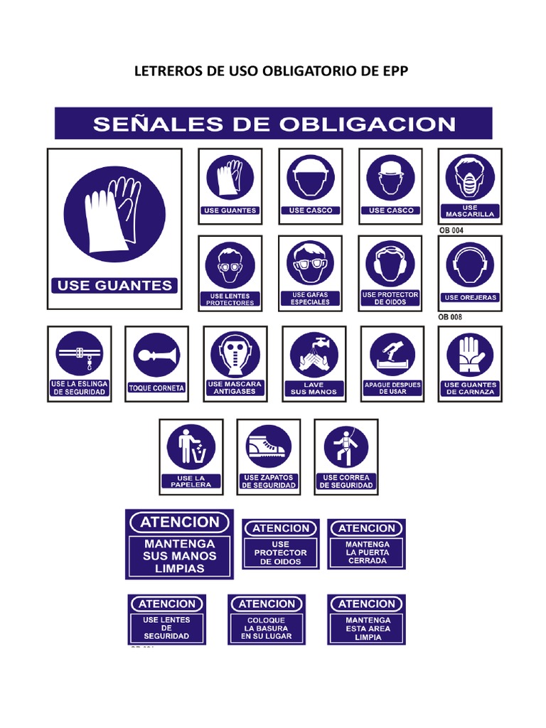 Letreros de Uso Obligatorio de Epp | PDF