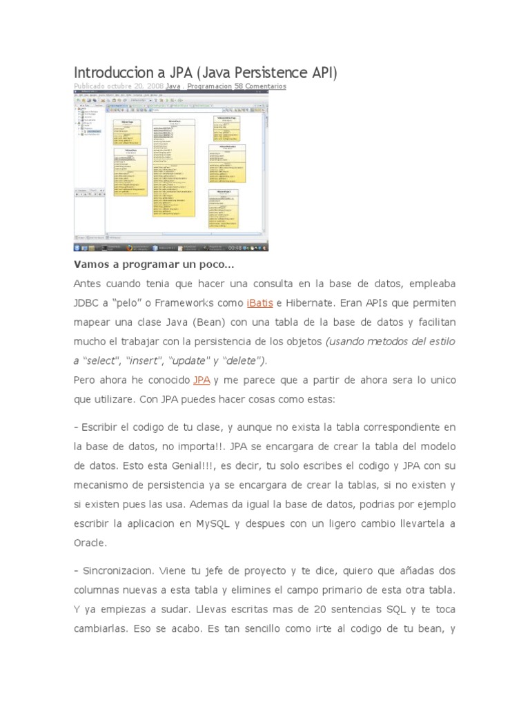 Introducción a JPA: Persistencia en Java | PDF | SQL | Tabla (base de ...