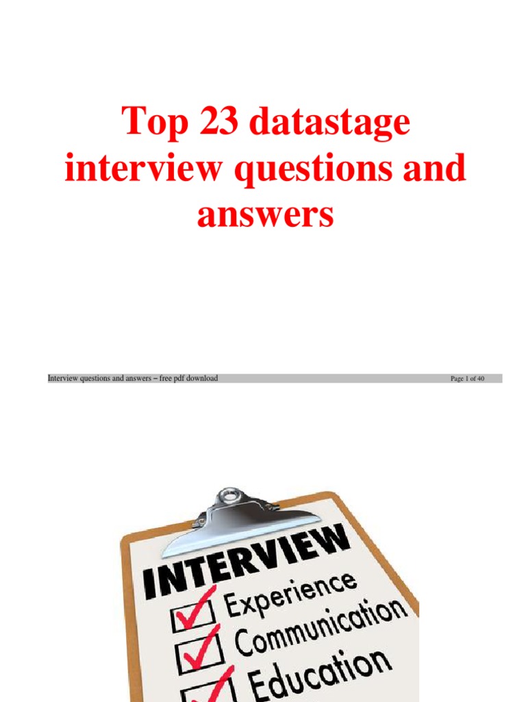 Top 23 Datastage Interview Questions and Answers | PDF | Job Interview | Computer Data Storage