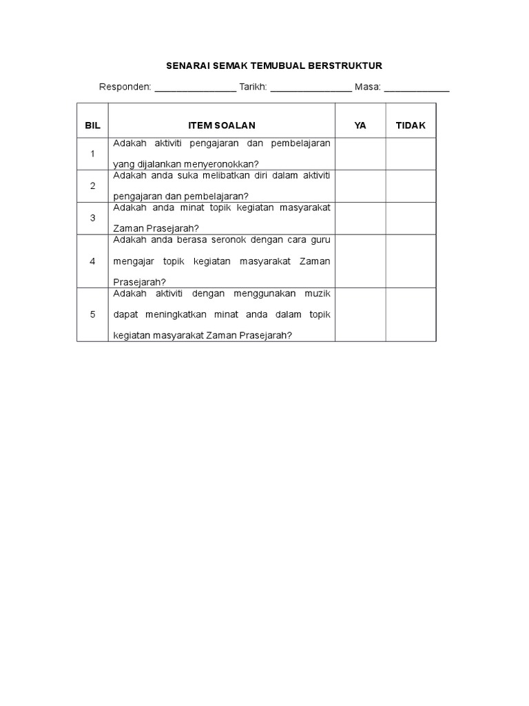 Temubual Berstruktur Edited | PDF
