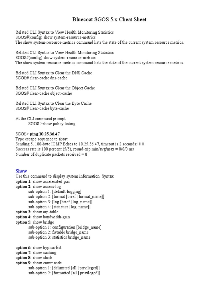 Bluecoat Sgos Cheat Sheet v5 | PDF | Hypertext Transfer Protocol | Wide ...