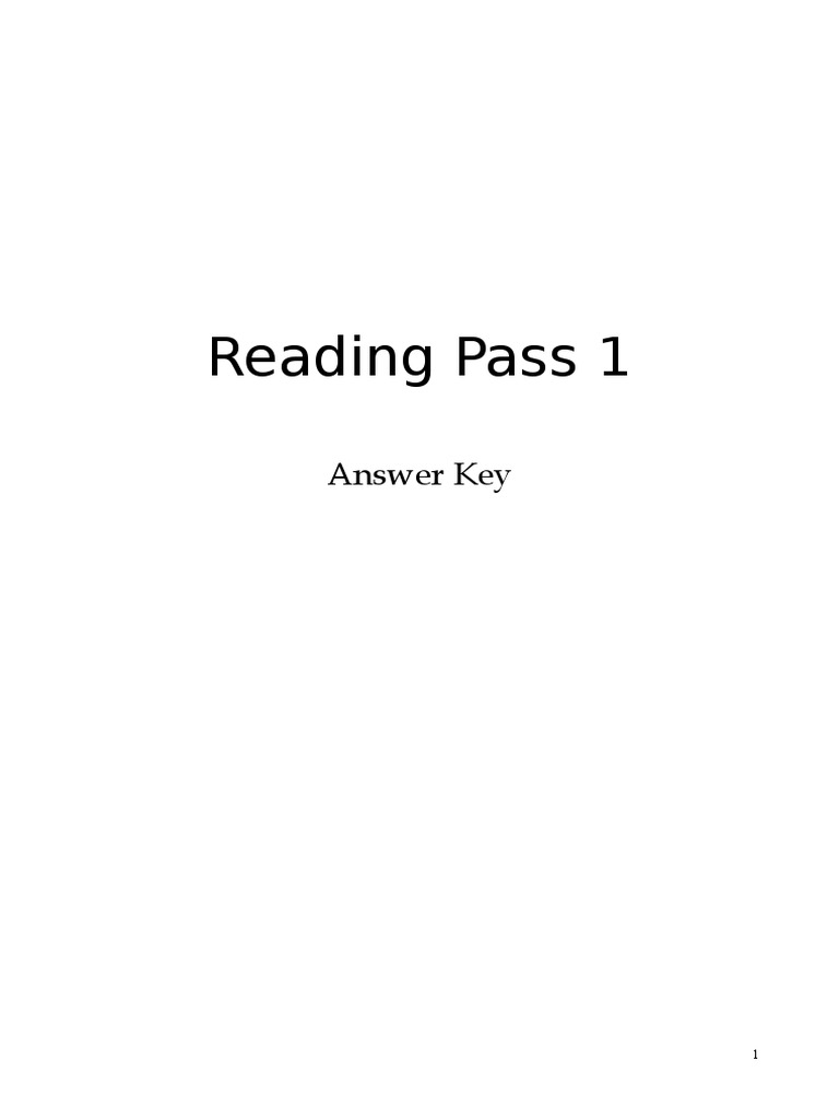 Reading Pass 1 Answer Key | PDF | Video Game Consoles | Video Games