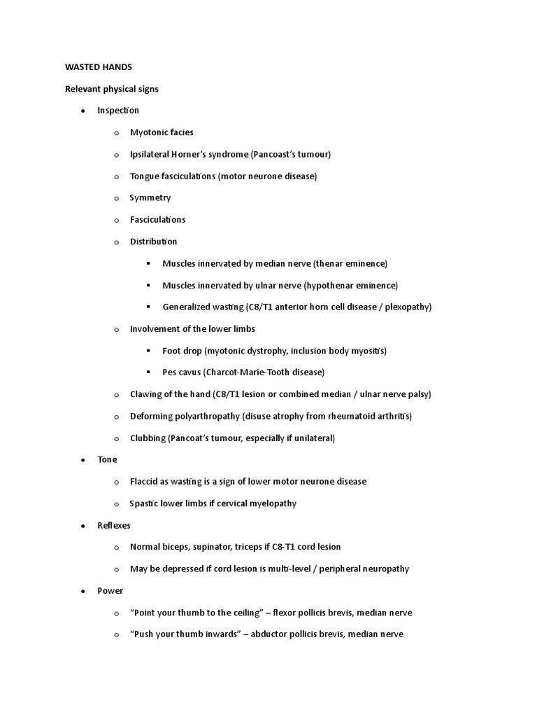 Wasted Hands | PDF | Peripheral Neuropathy | Thumb