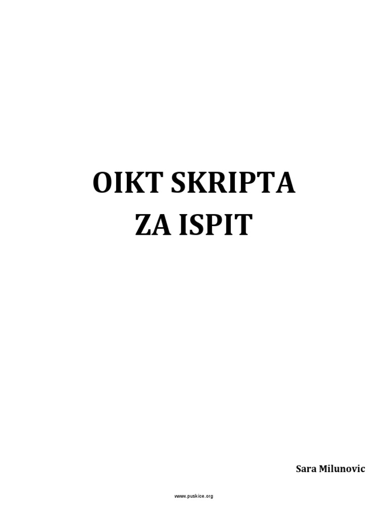 OIKT Skripta Za Ispit by Sara | PDF