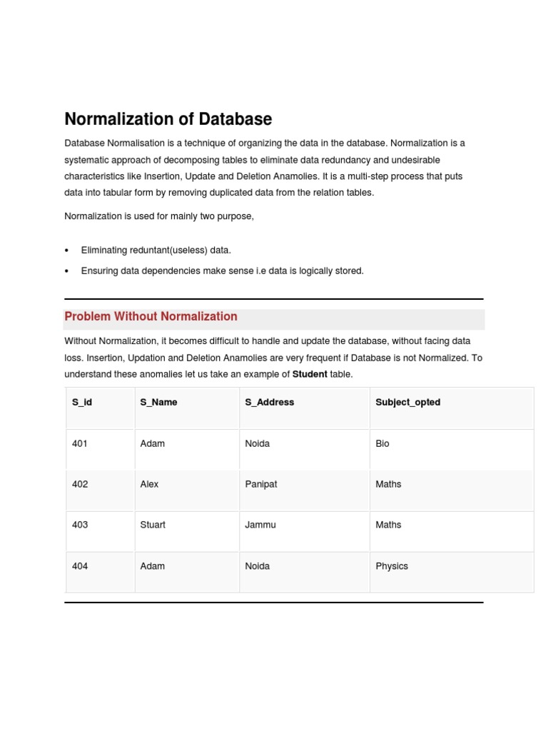 Normalisation Data | PDF | Databases | Information Management