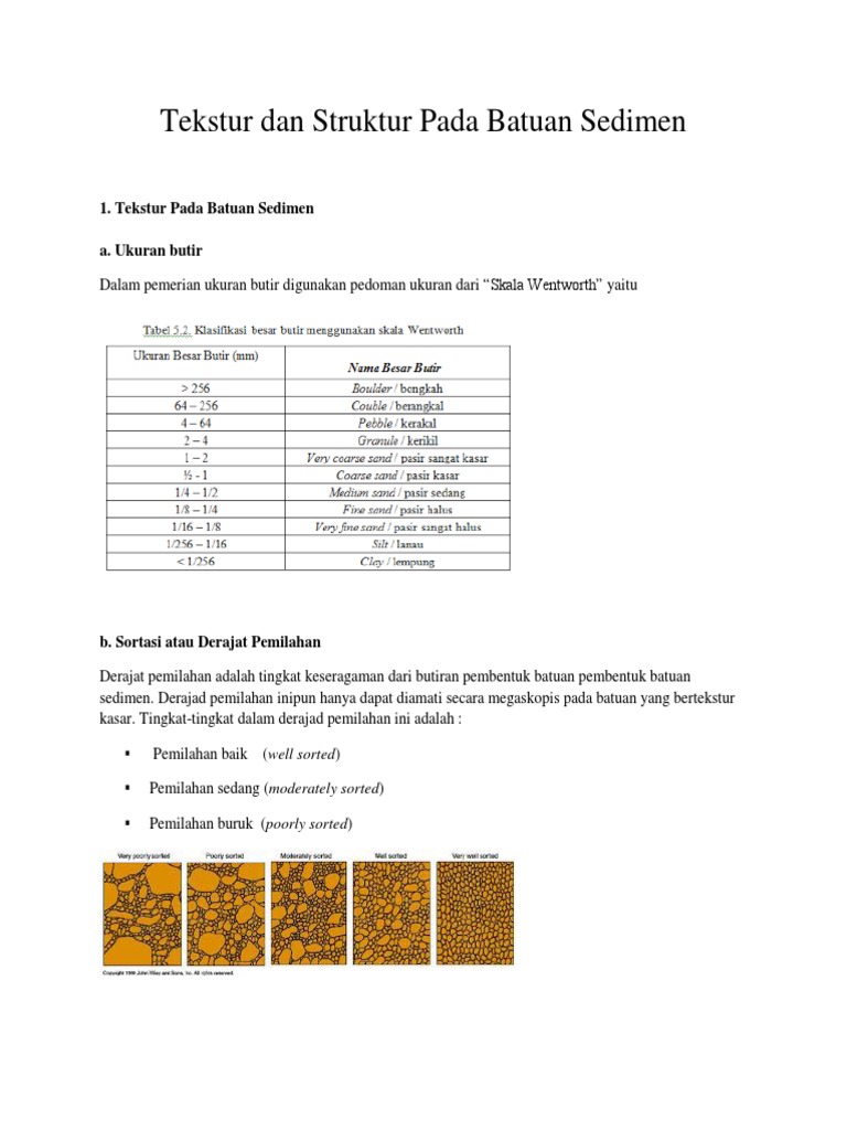 Tekstur Dan Struktur Pada Batuan Sedimen | PDF