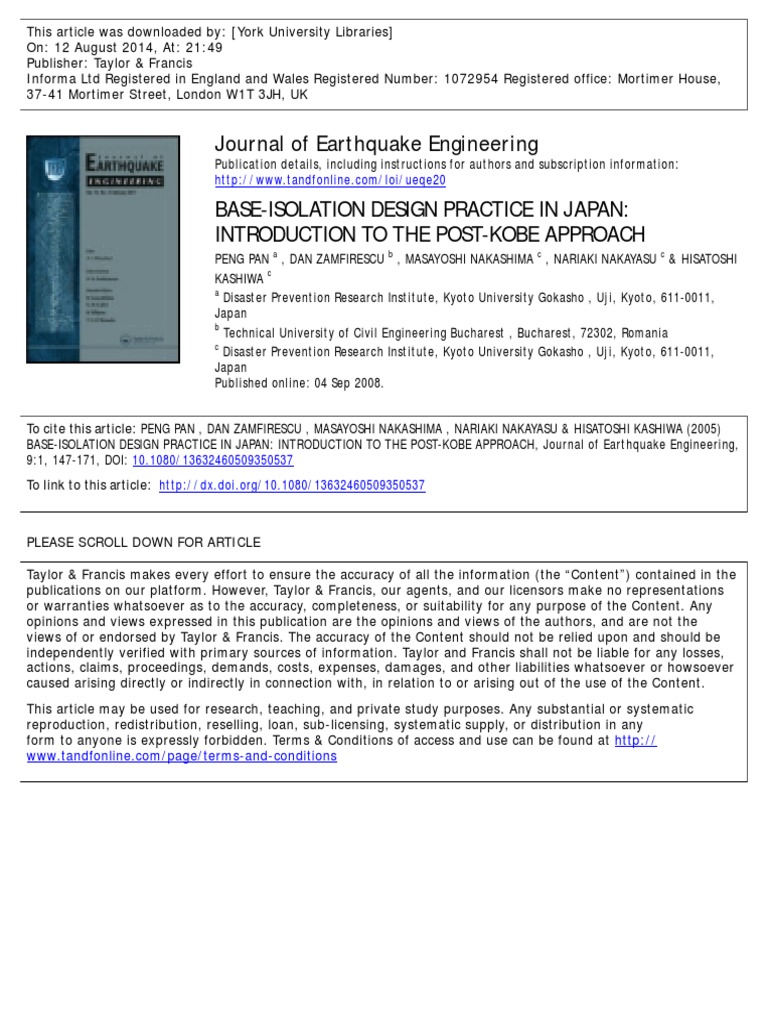 Base-Isolation Design Practice in Japan Introduction To The Post-Kobe ...