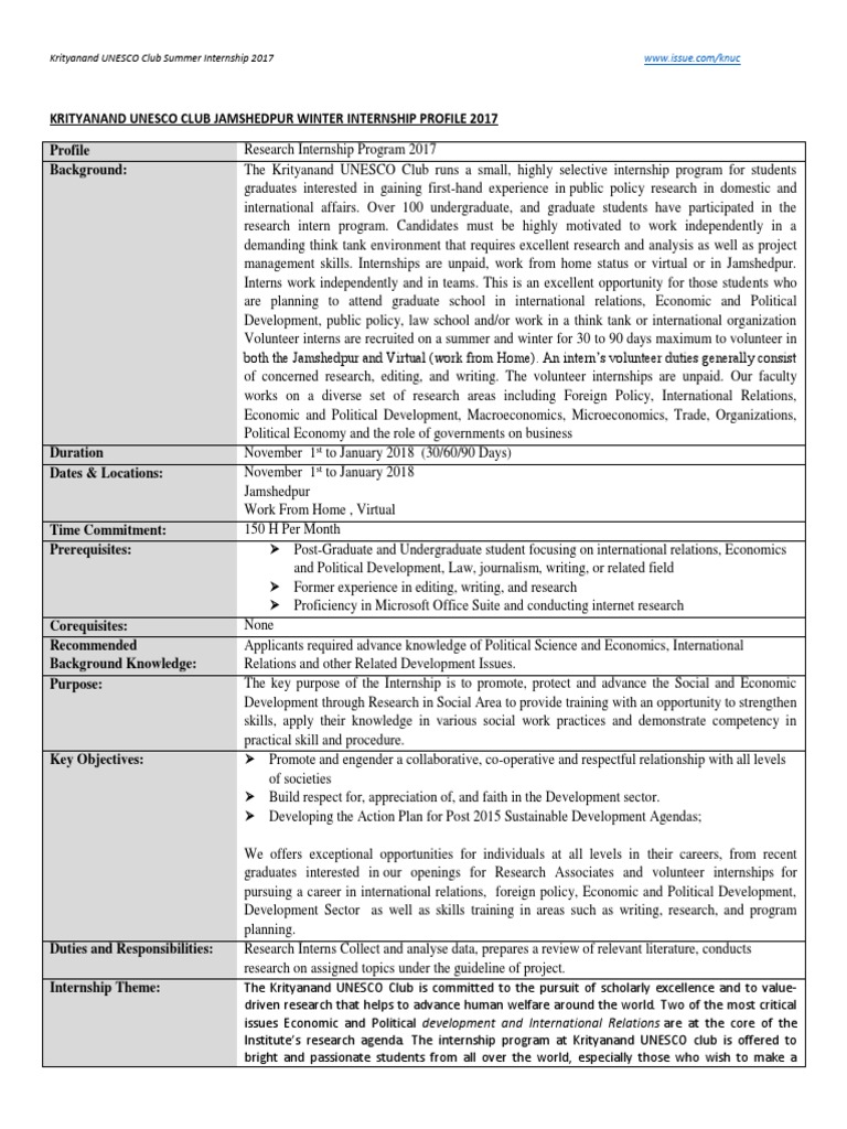 Summary Internship KNUC | PDF | Internship | Job Hunting