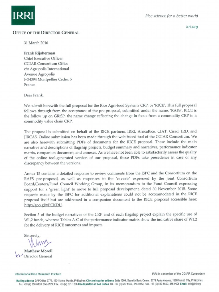 1-RICE Full Proposal | PDF | Agriculture | Food Security