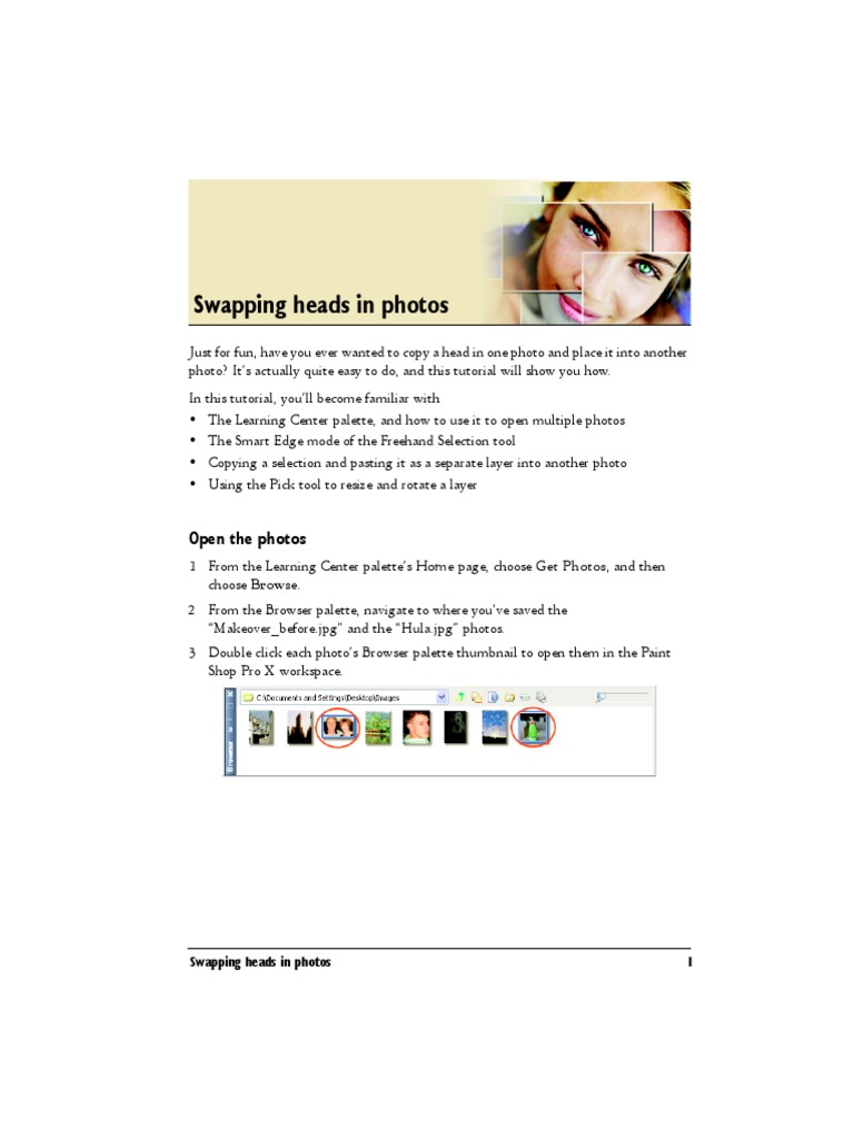Tutorial8 Swapping Heads in Photos PDF | PDF | Computer Graphics | Software