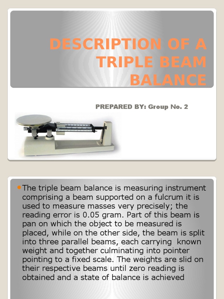 Description of A Triple Beam Balance | PDF