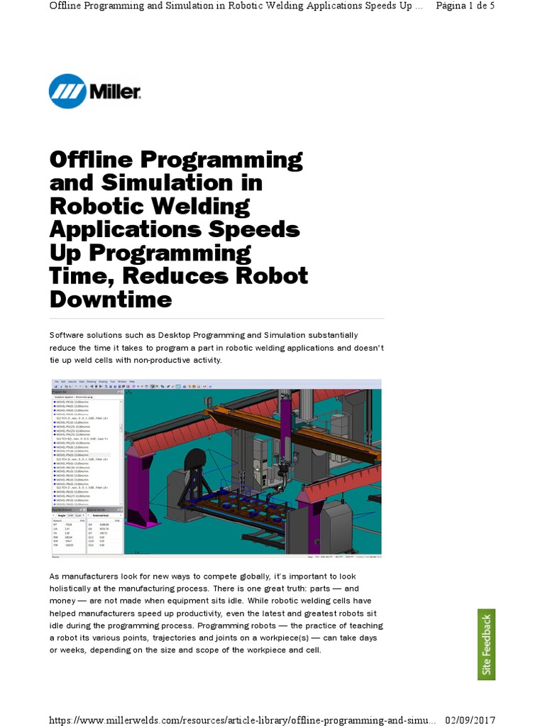 Offline Programing and Simulation in Robotic Welding | PDF | Simulation ...