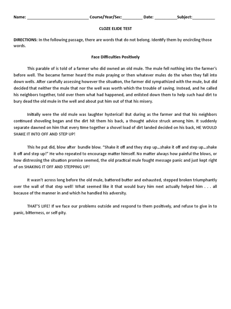 Reading Comprehension Test | PDF