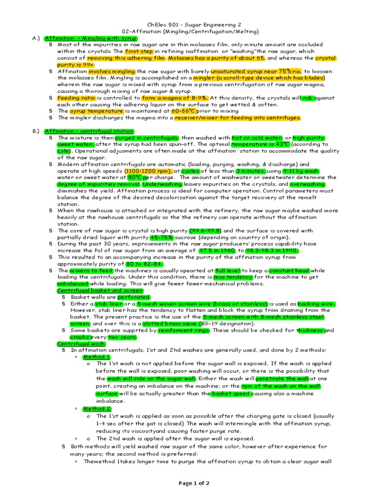 02 Affination Mingling Centrifugation Melting | PDF | Centrifuge | Sugar