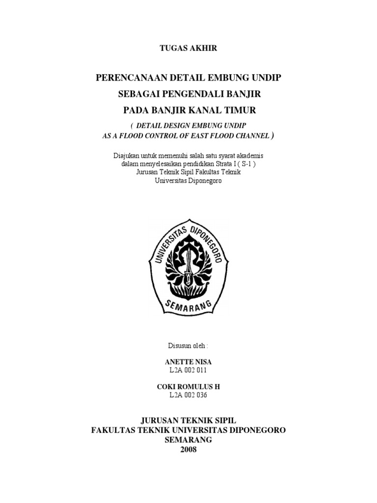 Desain Embung TA Mba Anette PDF | PDF